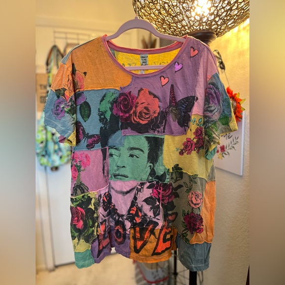 Magnolia Pearl | Tops | Magnolia Pearl Frida Kahlo Colorful Patchwork Tee | Poshmark